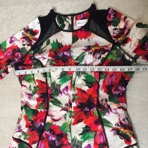 Milly | Dresses | Milly Dress Sz M Floral Mesh Panels Milly4848 | Poshmark
